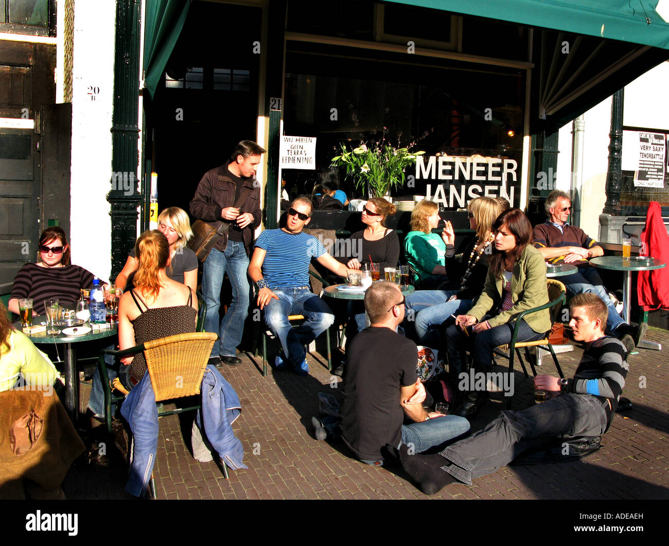 Leiden cafe Meneer Jansen Students Netherlands Holland Stock Photo - Alamy