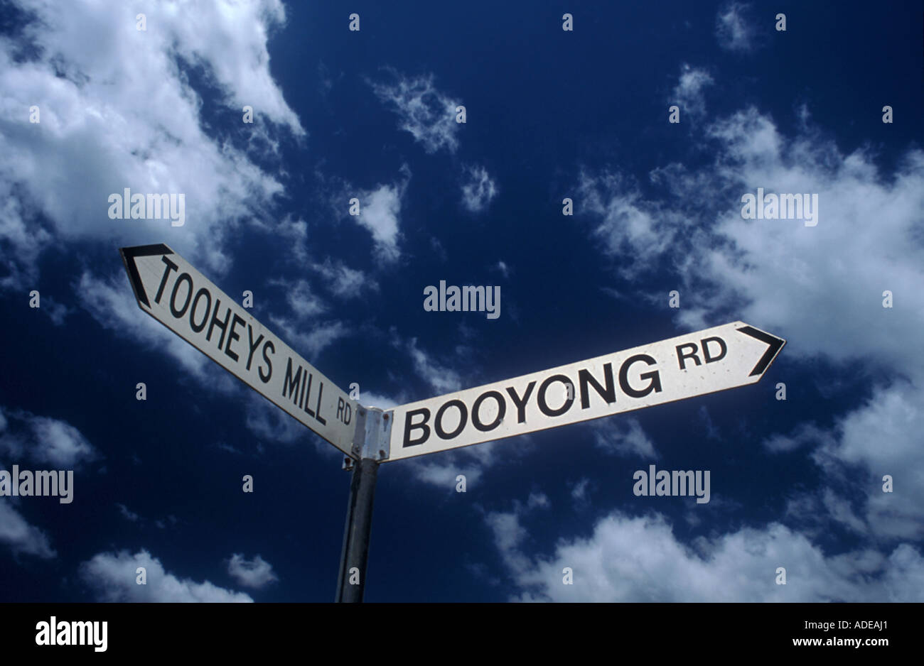 Road sign -Booyong rd / Toohey's Hill , N.S.W, Australia Stock Photo ...