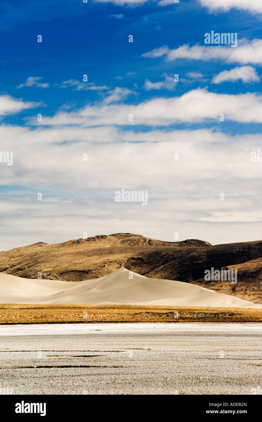USA Nevada desert sand dunes and recreation area scenery on US Route 50 ...