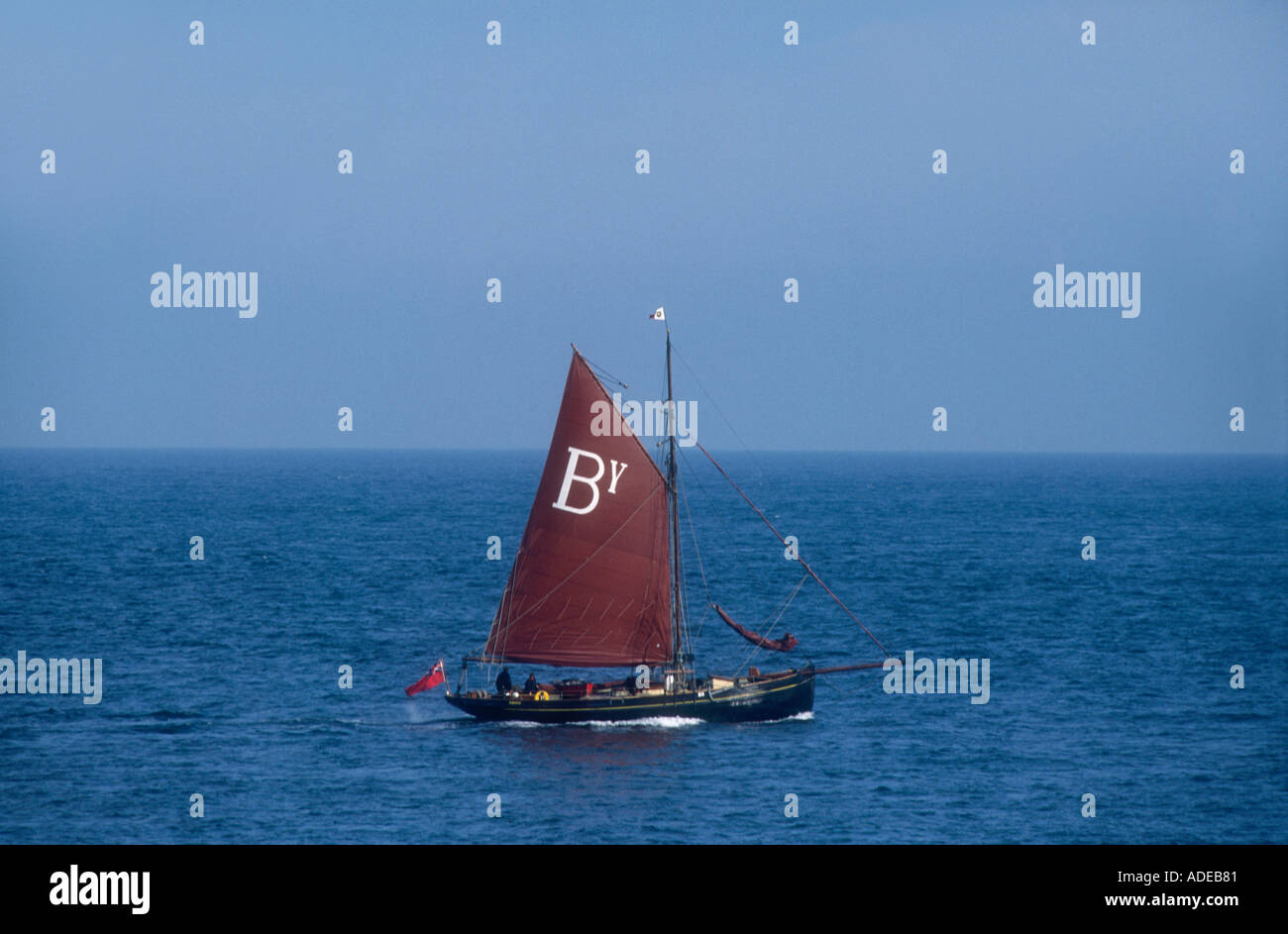 The 50ft 1911 Pilot Cutter Hirta sailing off Portland Bill Dorset ...