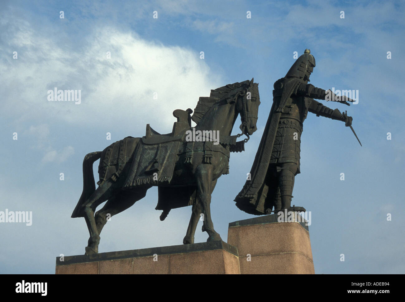 Lithuania Vilnius Statue of Lithuanian Grand Duke Gediminas the founder ...