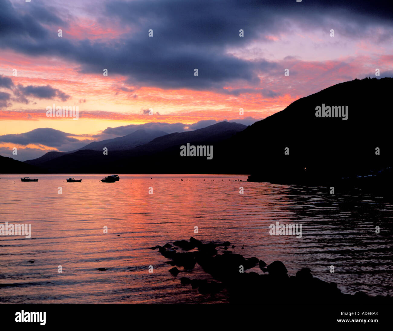 Fiery red sunset scotland hi-res stock photography and images - Alamy