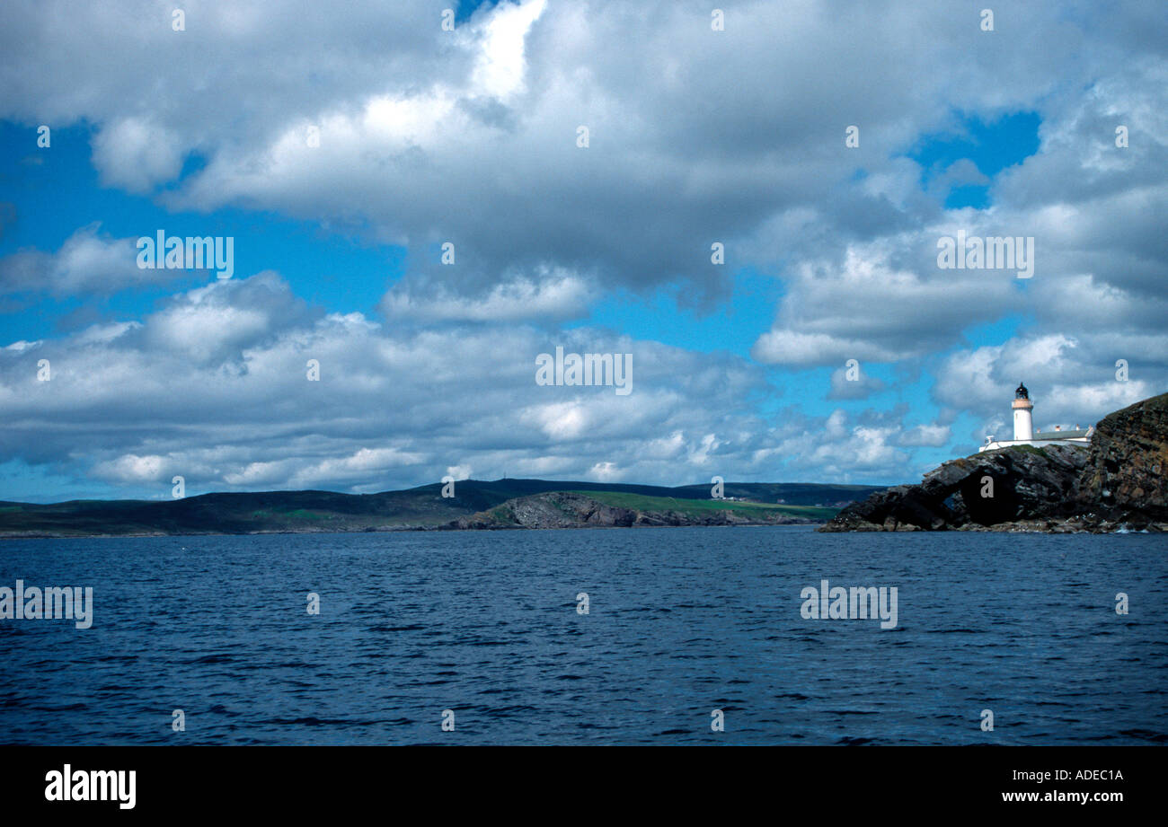 Lighthouse at Noss Shetland Islands Scotland UK Stock Photo - Alamy