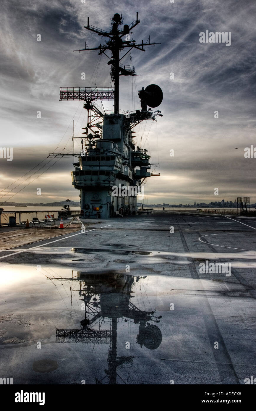 Deck of aircraft carrier Stock Photo - Alamy