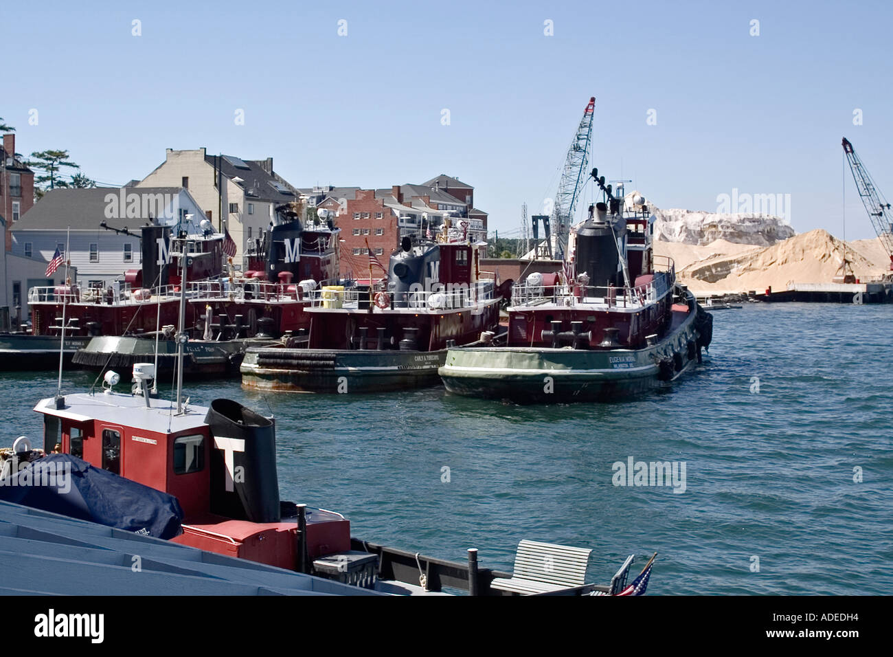Tugboats tied to the Dock Stock Photo - Alamy