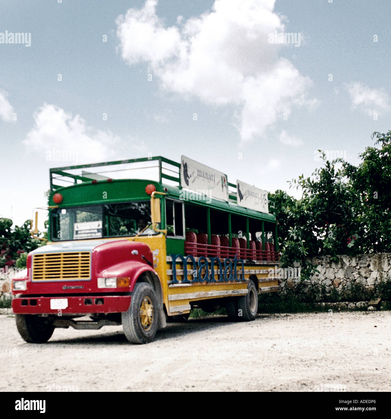 Colorful bus, Dominican Republic Stock Photo - Alamy