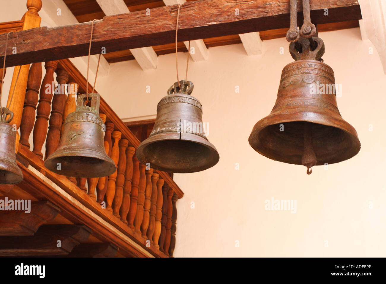Antique colonial bells, National museum, Cartagena de Indias, Bolivar ...