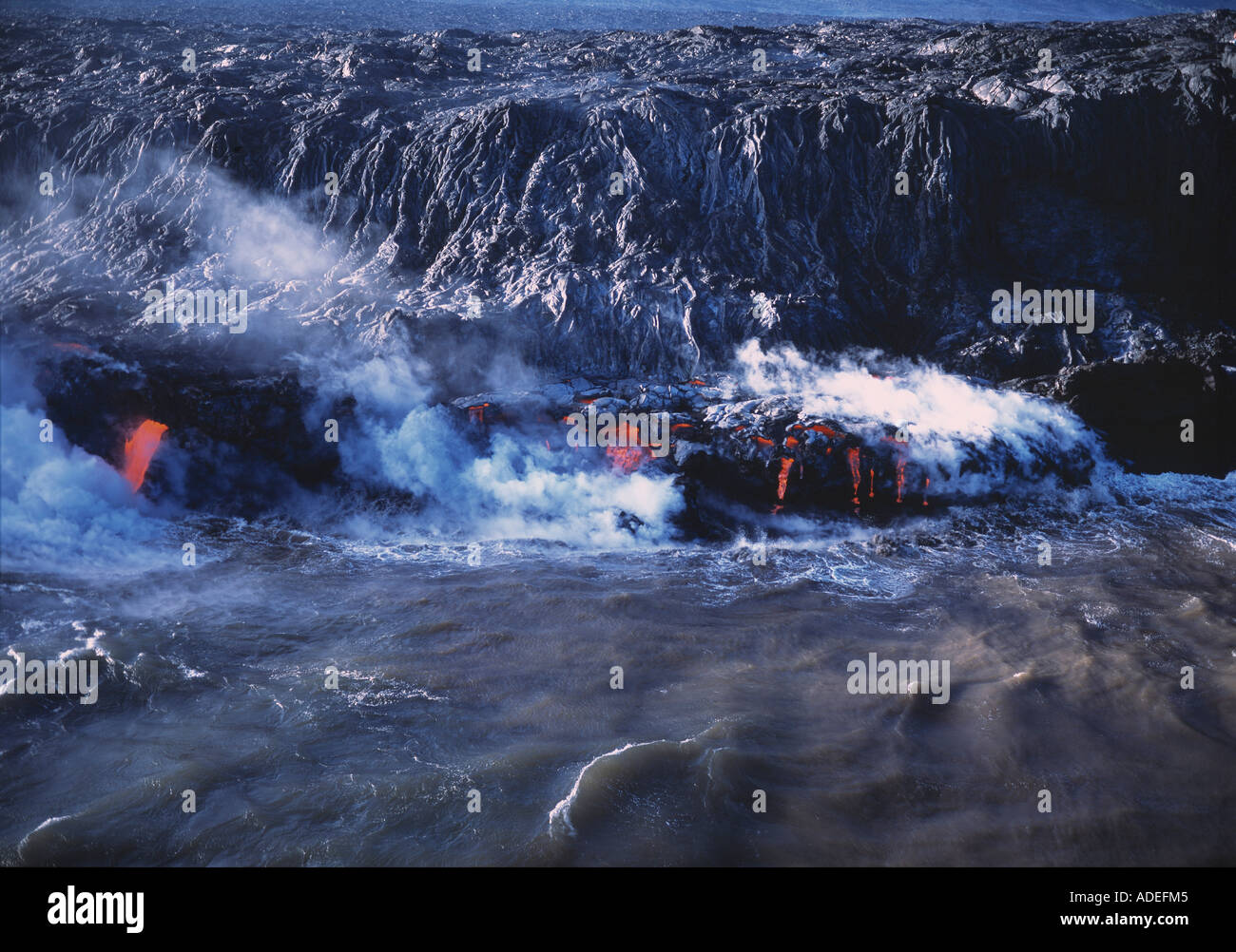Lava flow entering pacific ocean hi-res stock photography and images - Alamy