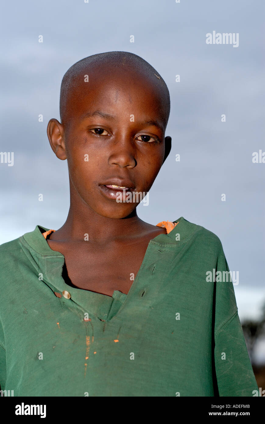 Portrait of Maasai boy Kenya Stock Photo - Alamy