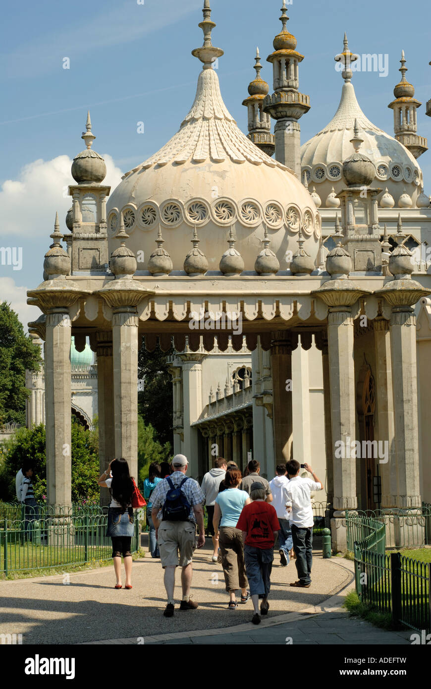 Brighton, the Royal Pavilion. Regent's Palace. Visitors entering front ...