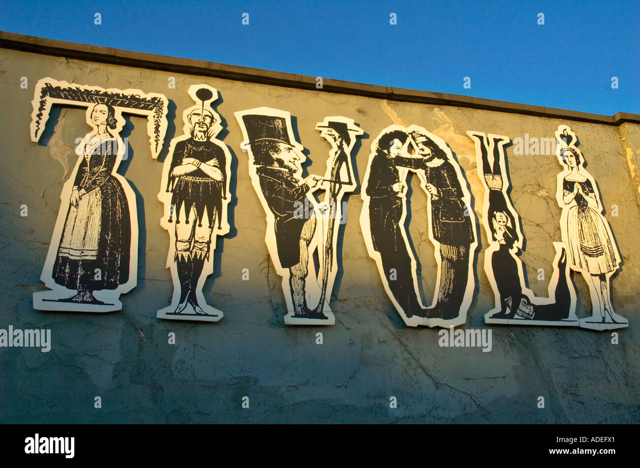 Sign of Tivoli amusement park in central Copenhagen Denmark Europe ...