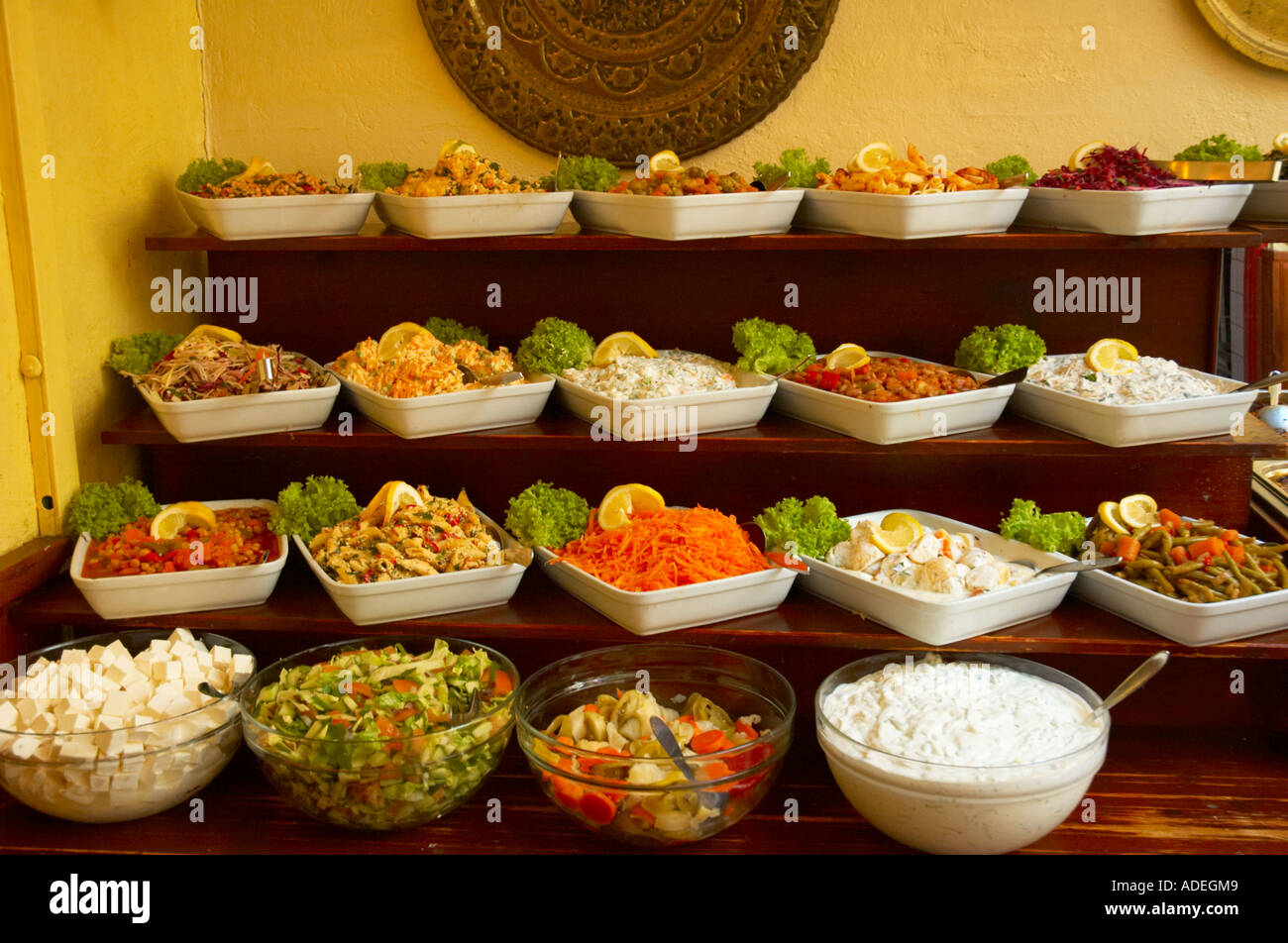 Turkish buffet in Copenhagen Denmark EU Stock Photo - Alamy