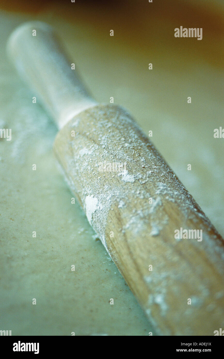 Flour covered rolling pin Stock Photo - Alamy