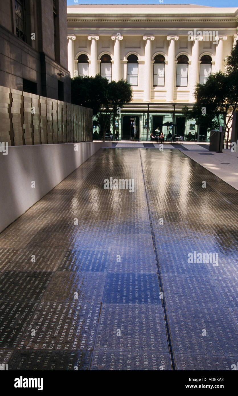 Stone memorial, Immigration Museum, Melbourne Stock Photo - Alamy