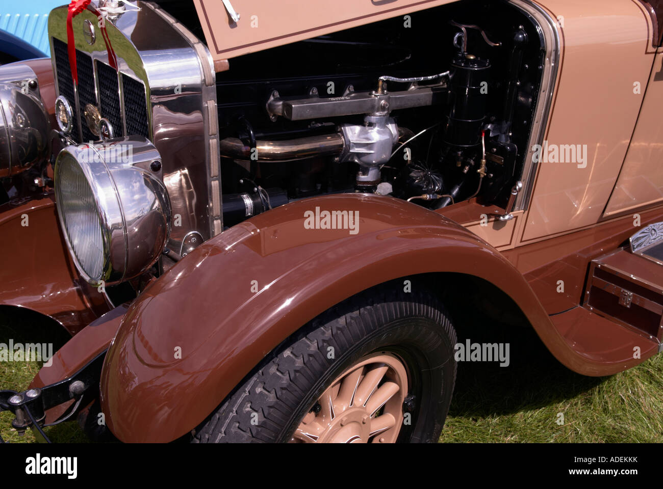 1927 Franklin "air cooled" engine car with bonnet open, "Great Britain ...