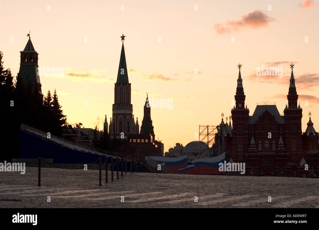 Russia Moscow red square wall and tower evening Stock Photo - Alamy