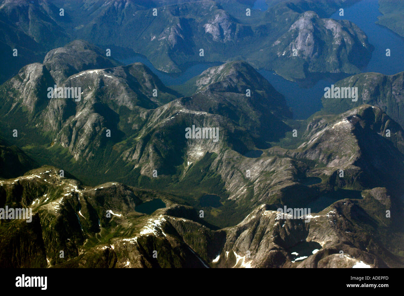aerial view of Canadian Coastal Range Stock Photo - Alamy