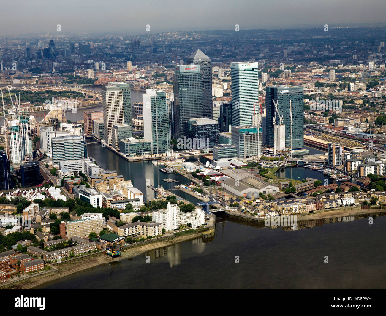Aerial View of Canary Wharf, London Stock Photo - Alamy