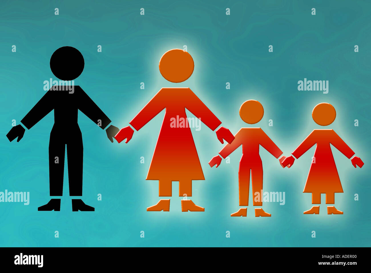 missing father graphical symbolic image of a single parent family Stock ...