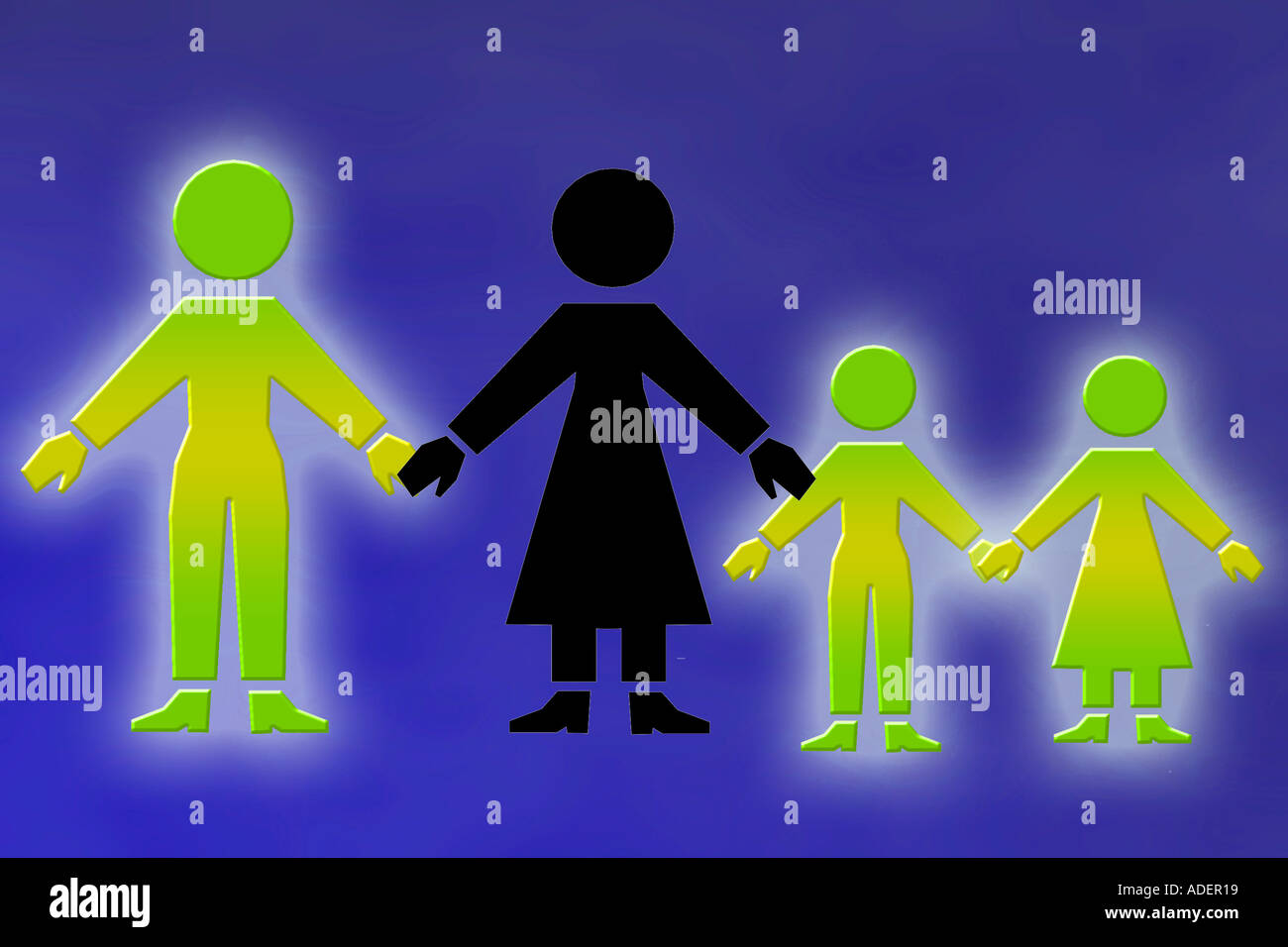 missing mother graphical symbolic image of a single parent family Stock ...