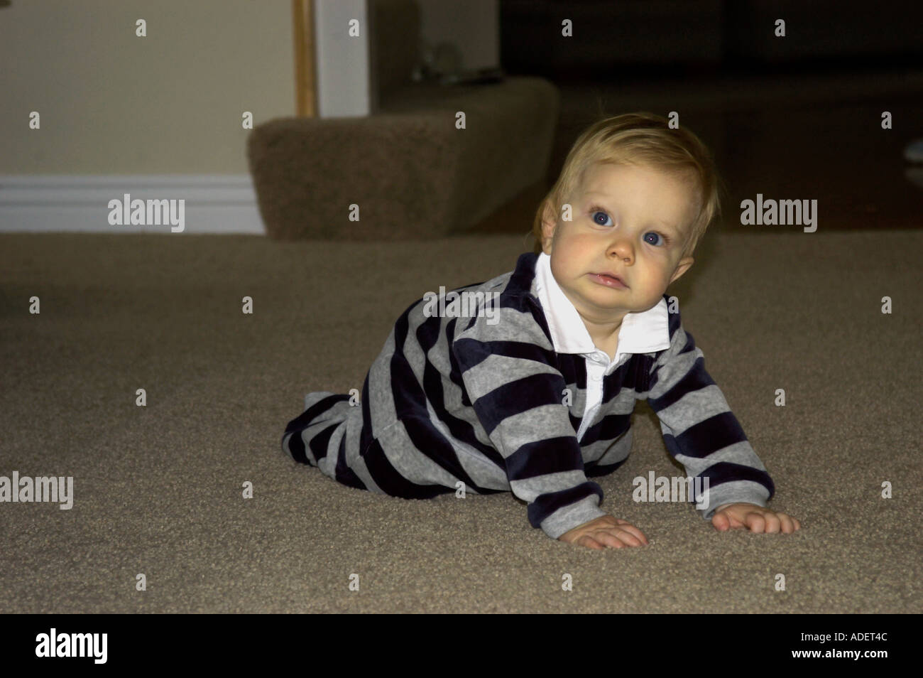 baby crawling on rug Stock Photo - Alamy