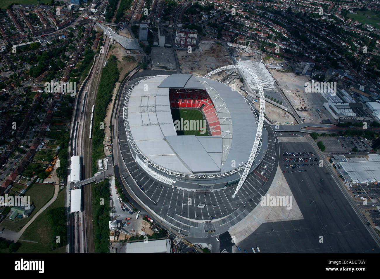 Aerial view from the air wembley stadium north london hi-res stock ...