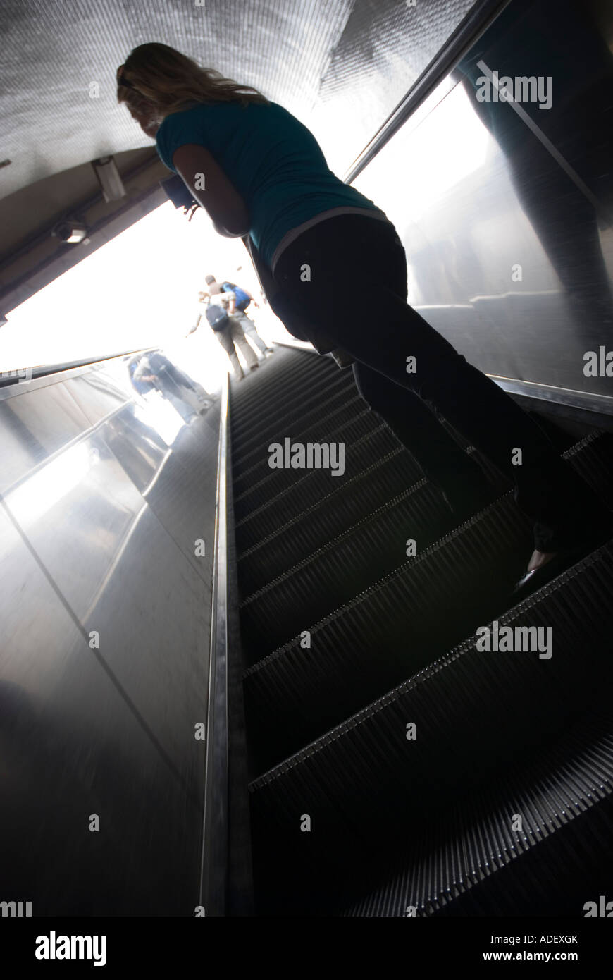 Paris Metro escalator Stock Photo - Alamy