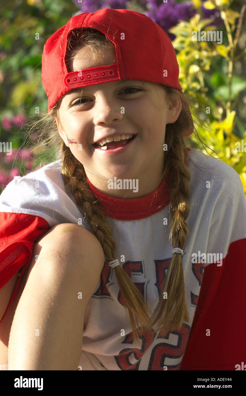 Freckled girl wearing cap hi-res stock photography and images - Alamy