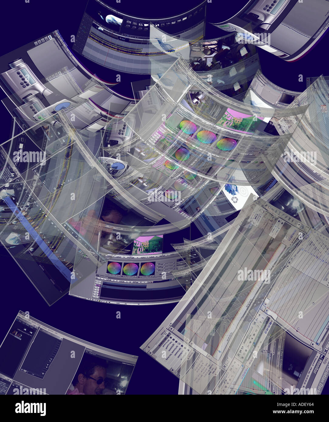 abstract montage of screengrabs from computer software Stock Photo - Alamy