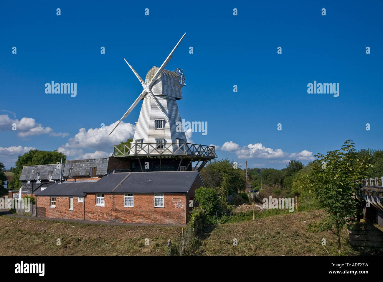 White windmill at Rye Sussex England Stock Photo - Alamy