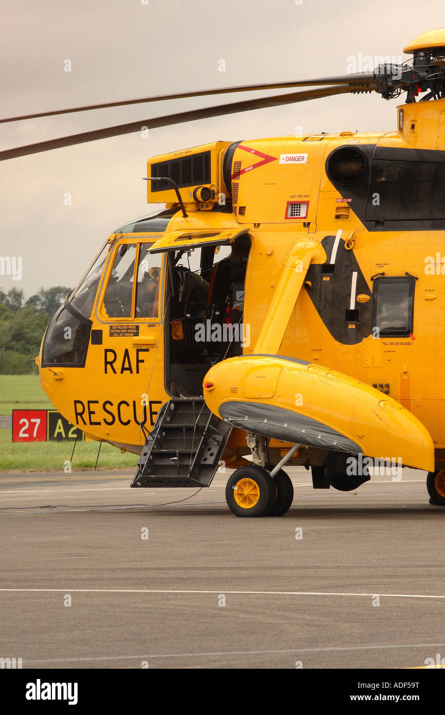 Royal Air Force Westland Sea King HAR 3 search and rescue helicopter with cockpit door open ...