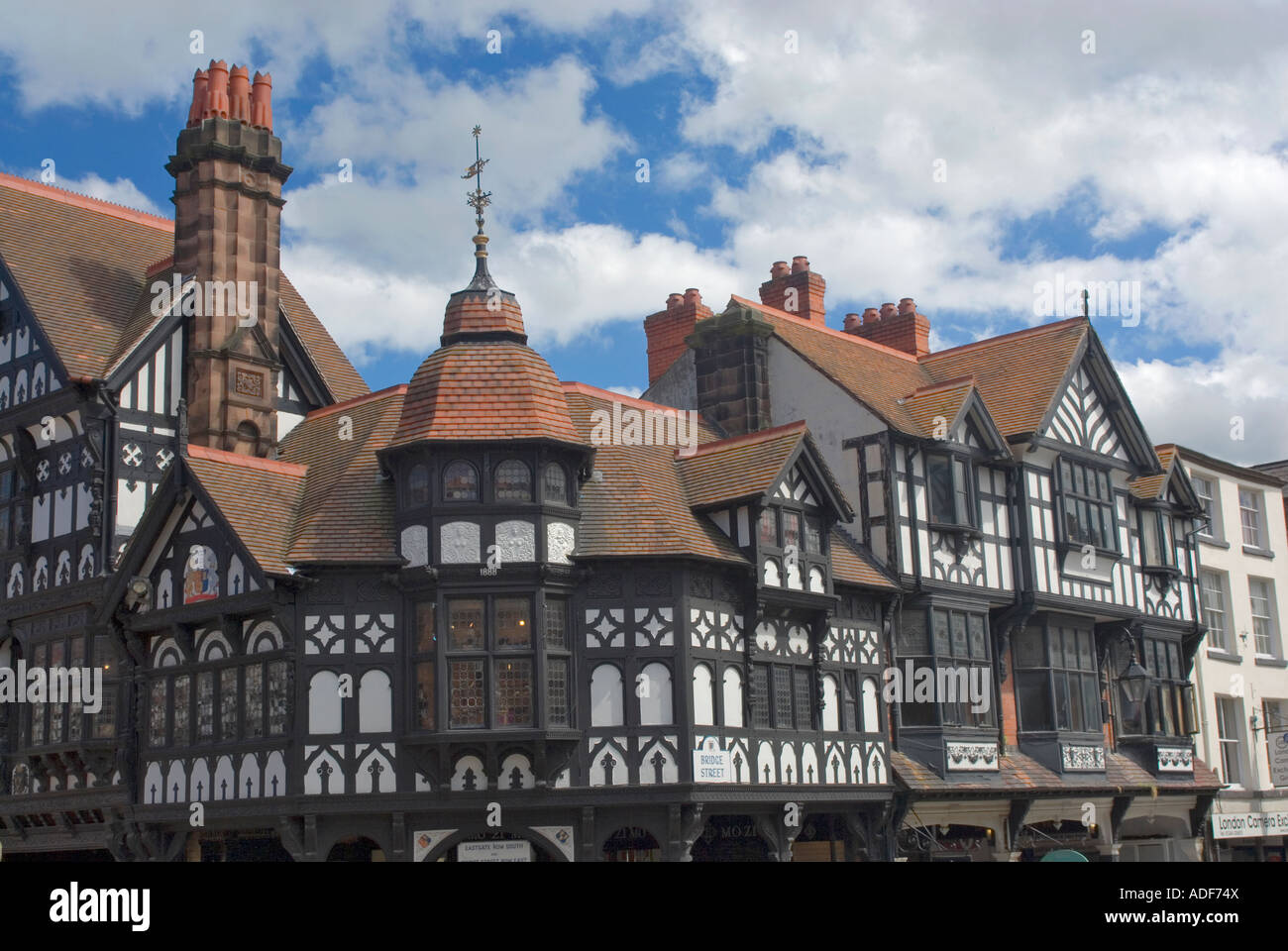 Half timbered Tudor buildings in the High Cross area in the historic ...