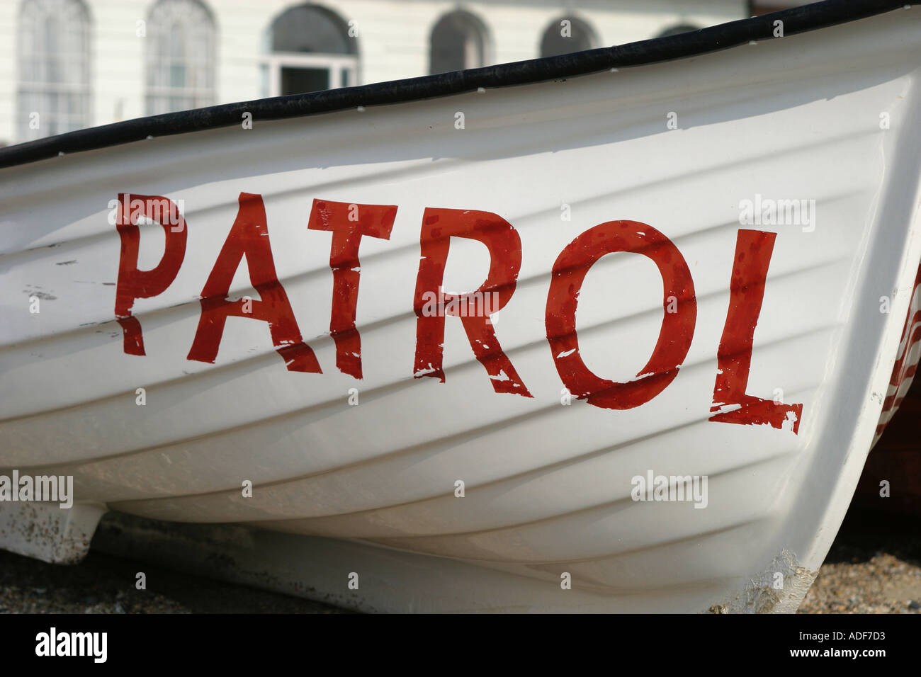 Patrol boat Weymouth beach Dorset England UK Stock Photo - Alamy