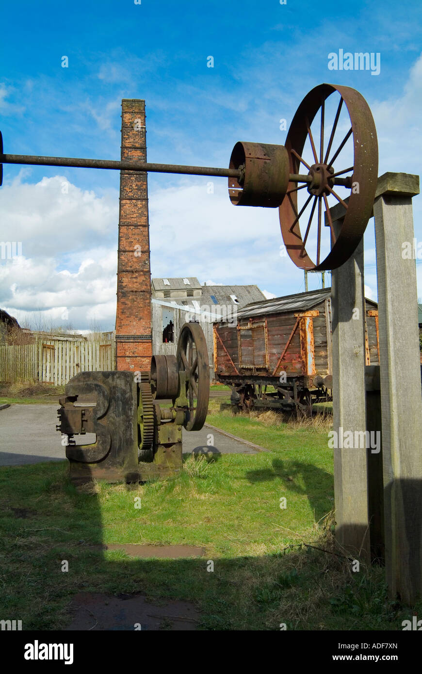 Machinary and salt wagon rail carriage at the Lion Salt Works museum at ...