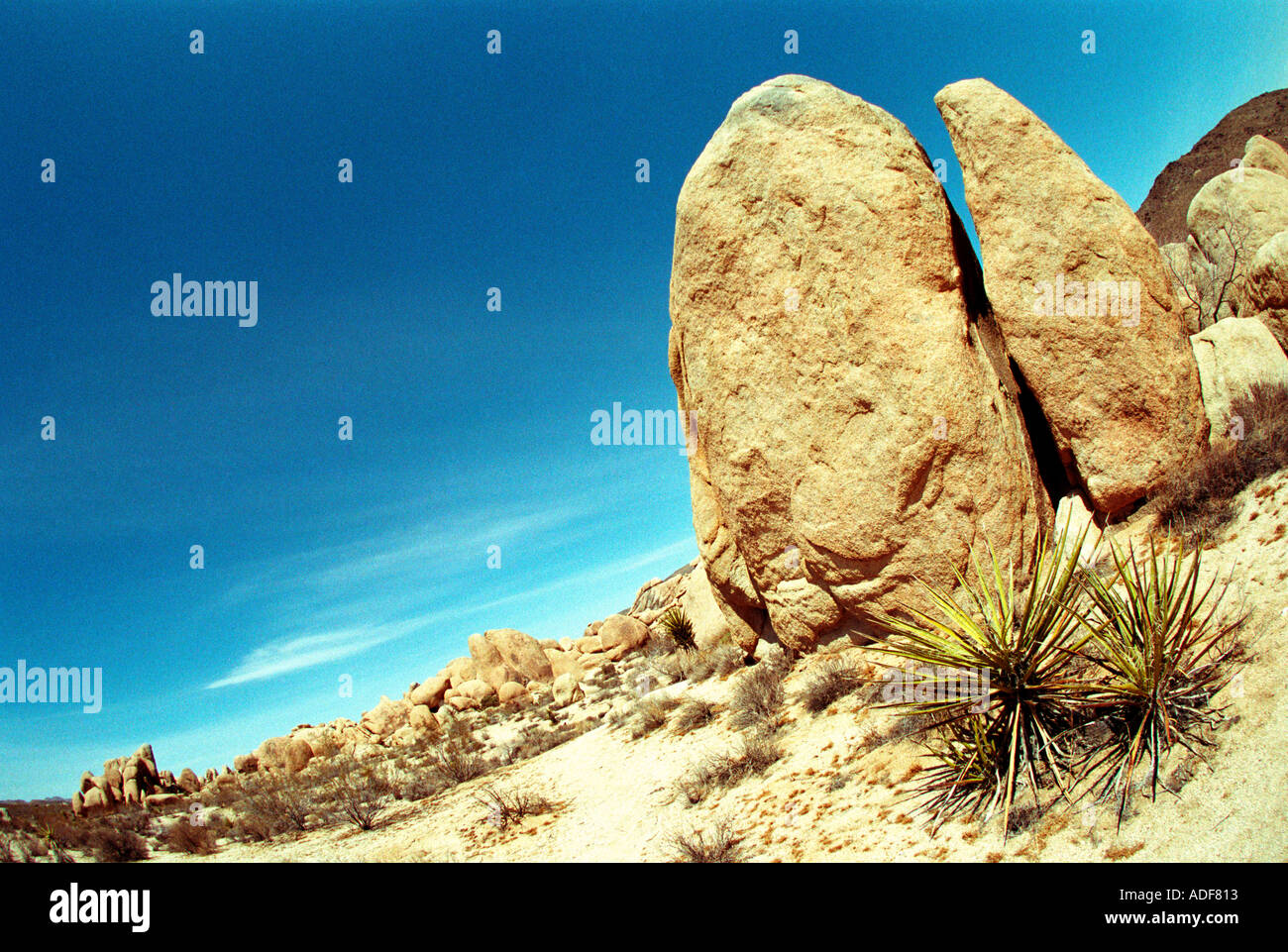 desert scene rocks boulders Stock Photo - Alamy