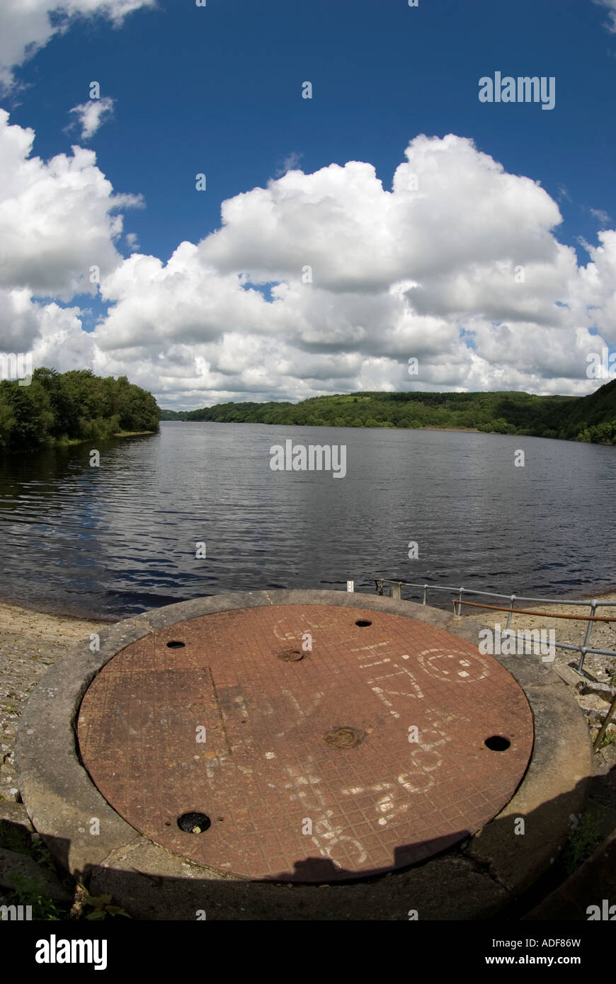 Inspection hatch in the dam of Anglezarke reservoir in Lancashire ...