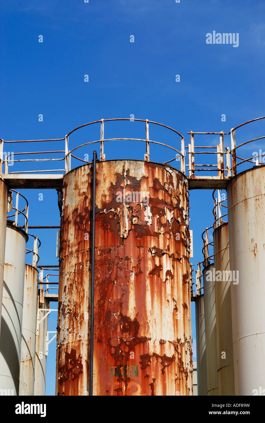 Corroded and corroding chemical storage vessels in a chemical plant ...