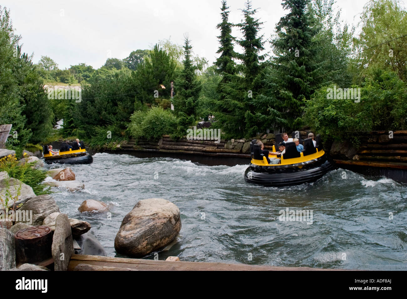 Rafting at a amusement park Stock Photo - Alamy