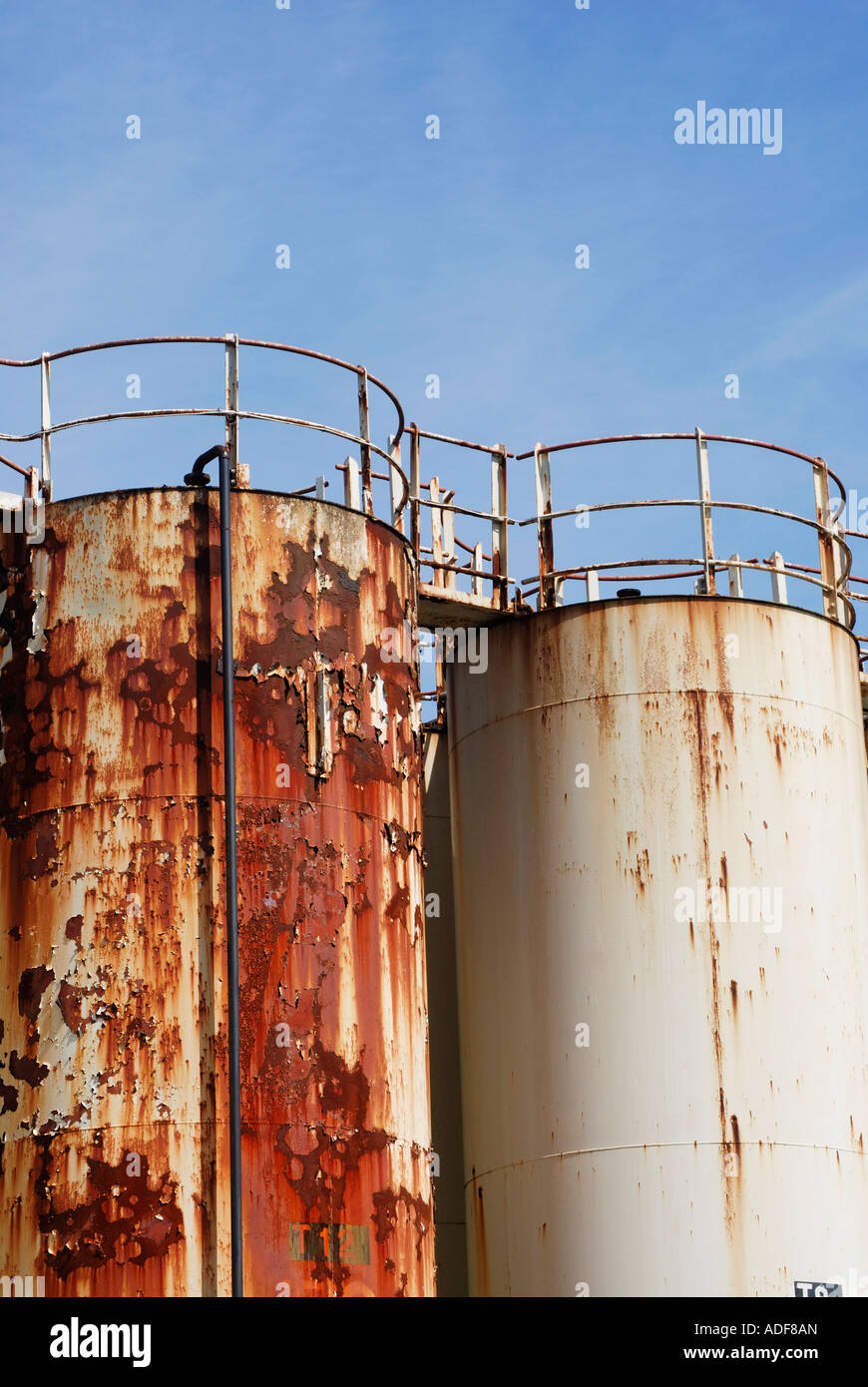 Corroded and corroding chemical storage vessels in a chemical plant ...