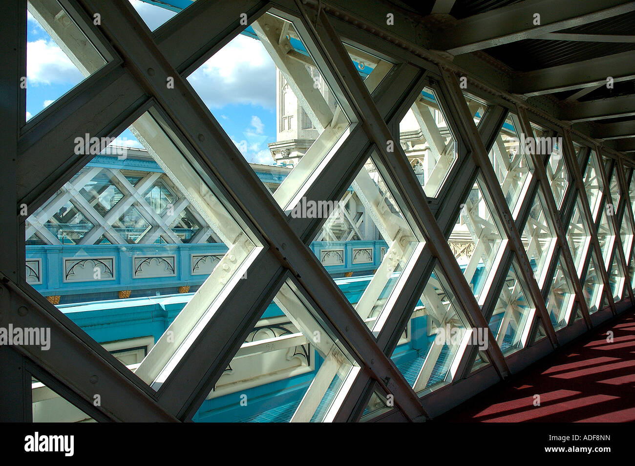 England London Tower Bridge walkways architectural detail Stock Photo ...