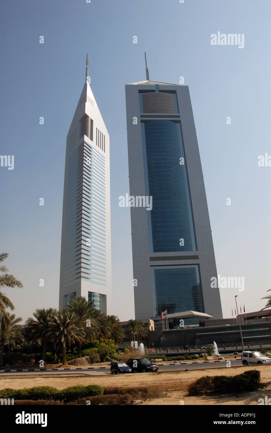 Emirates towers Dubai Stock Photo - Alamy