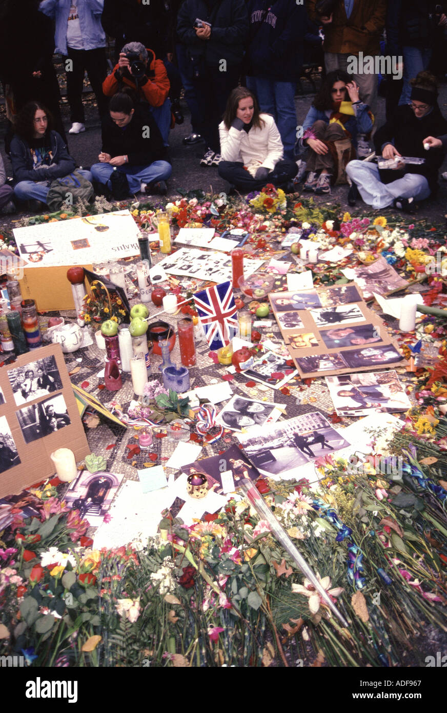 George Harrison memorial at Strawberry Fields in New York after his ...