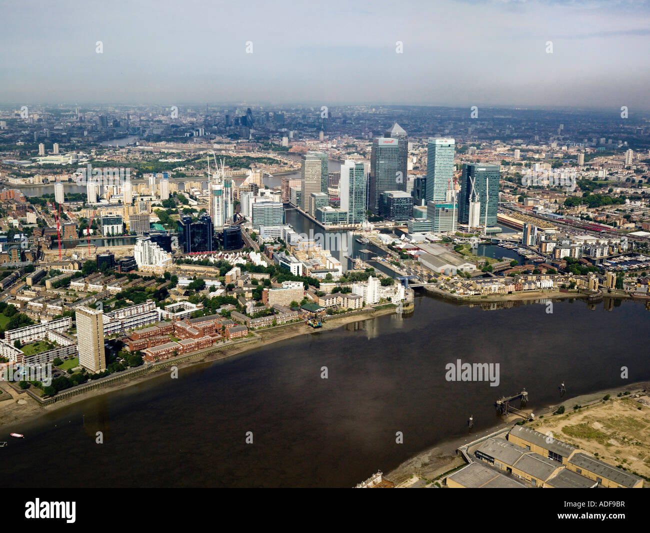 Aerial view of Canary Wharf, London Stock Photo - Alamy