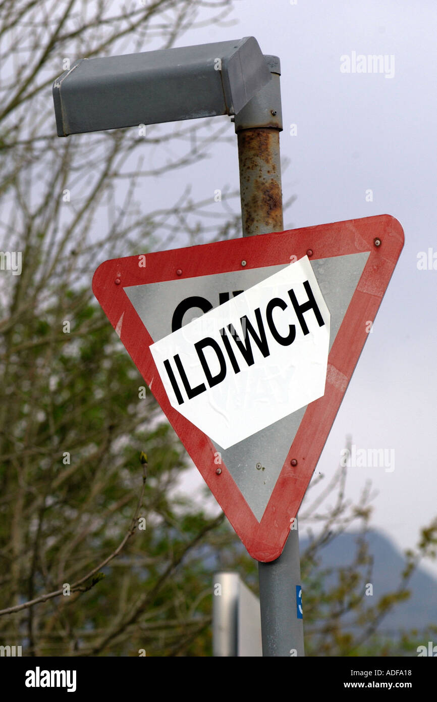Defaced Road Sign High Resolution Stock Photography and Images - Alamy