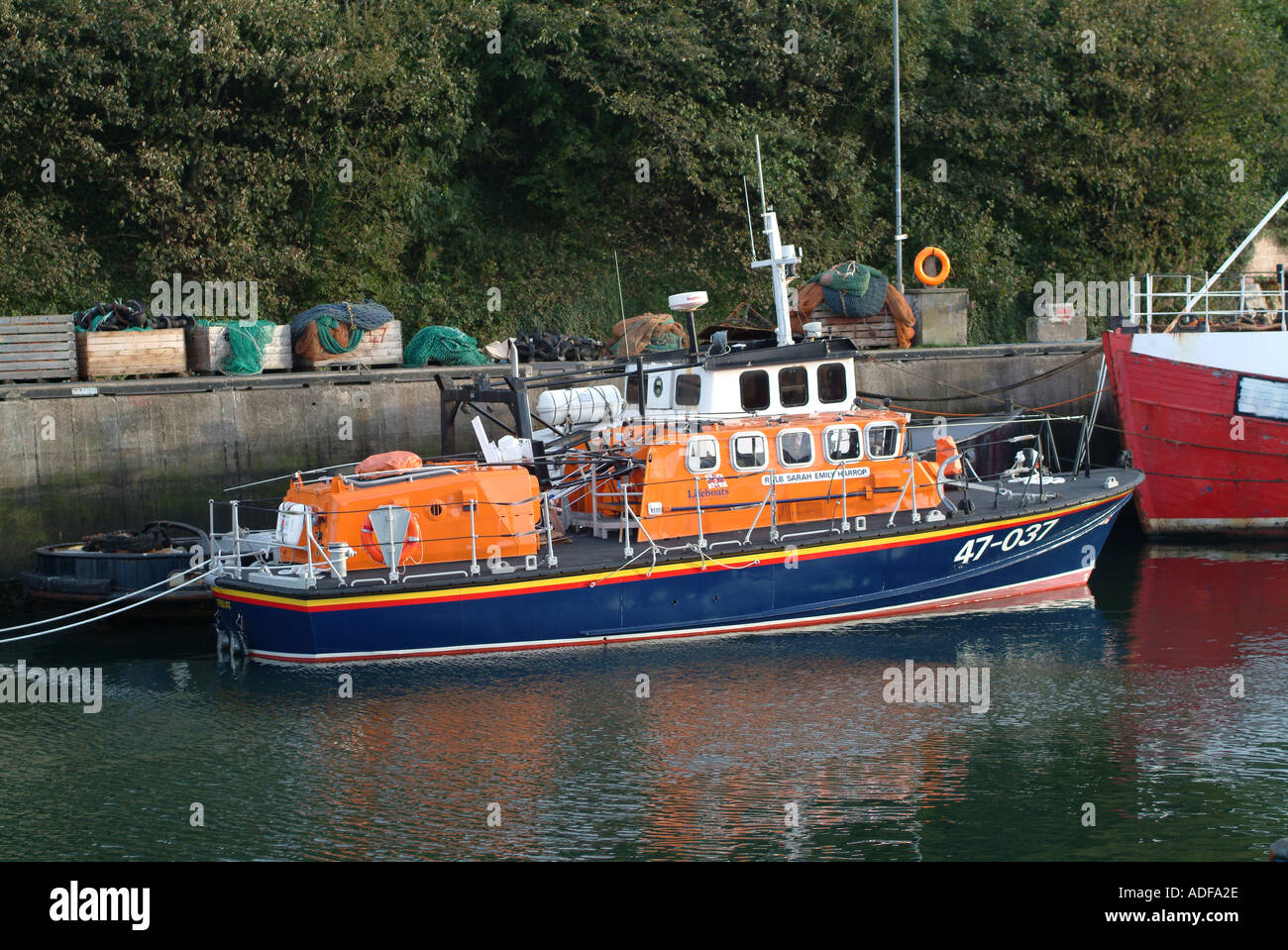 Tyne Class RNLI Lifeboat Sarah Emily Harrop Docked at Eyemouth Harbour ...