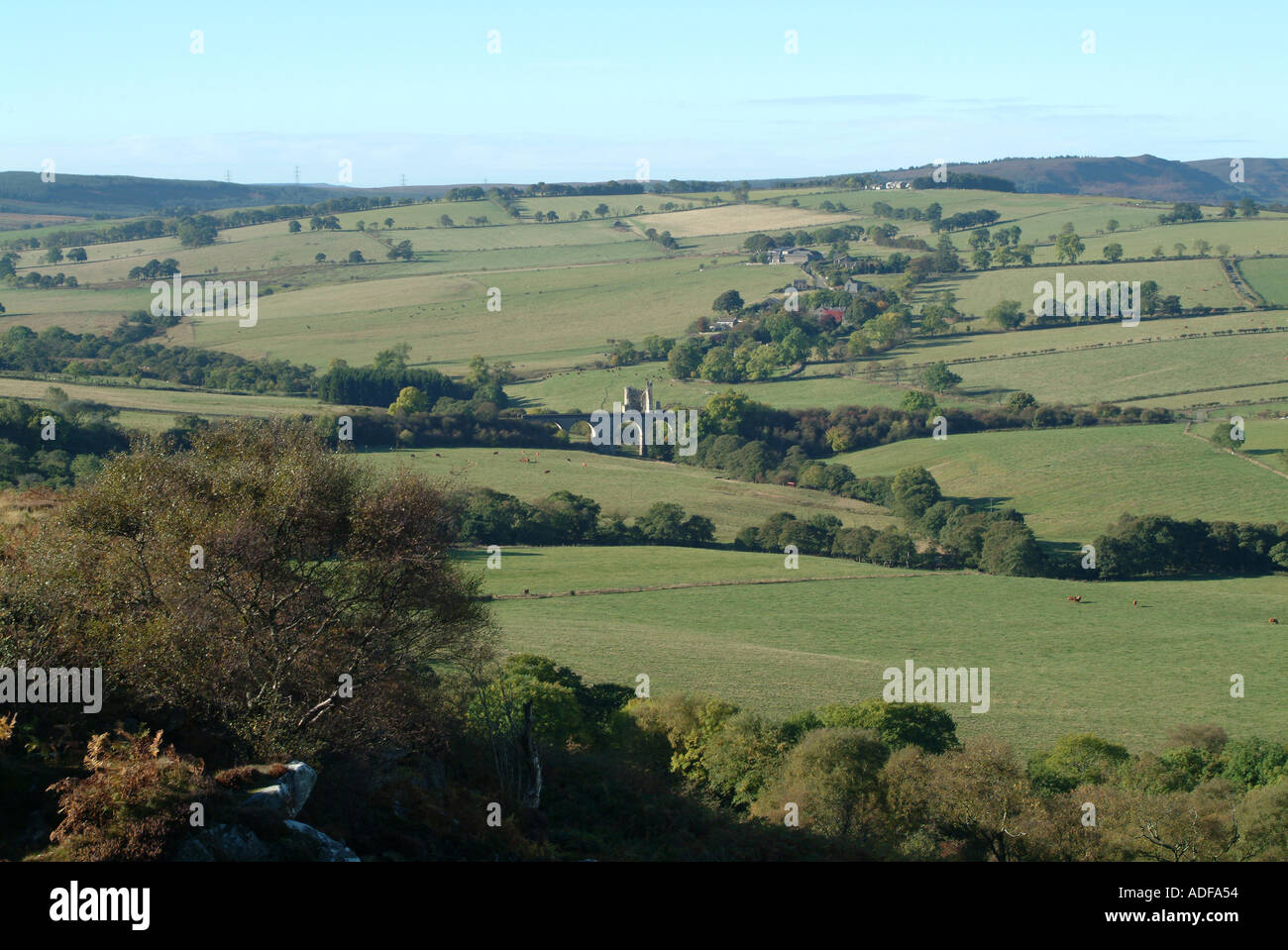 View Towards Cheviot Hills of Northumbrain Countryside from Between ...