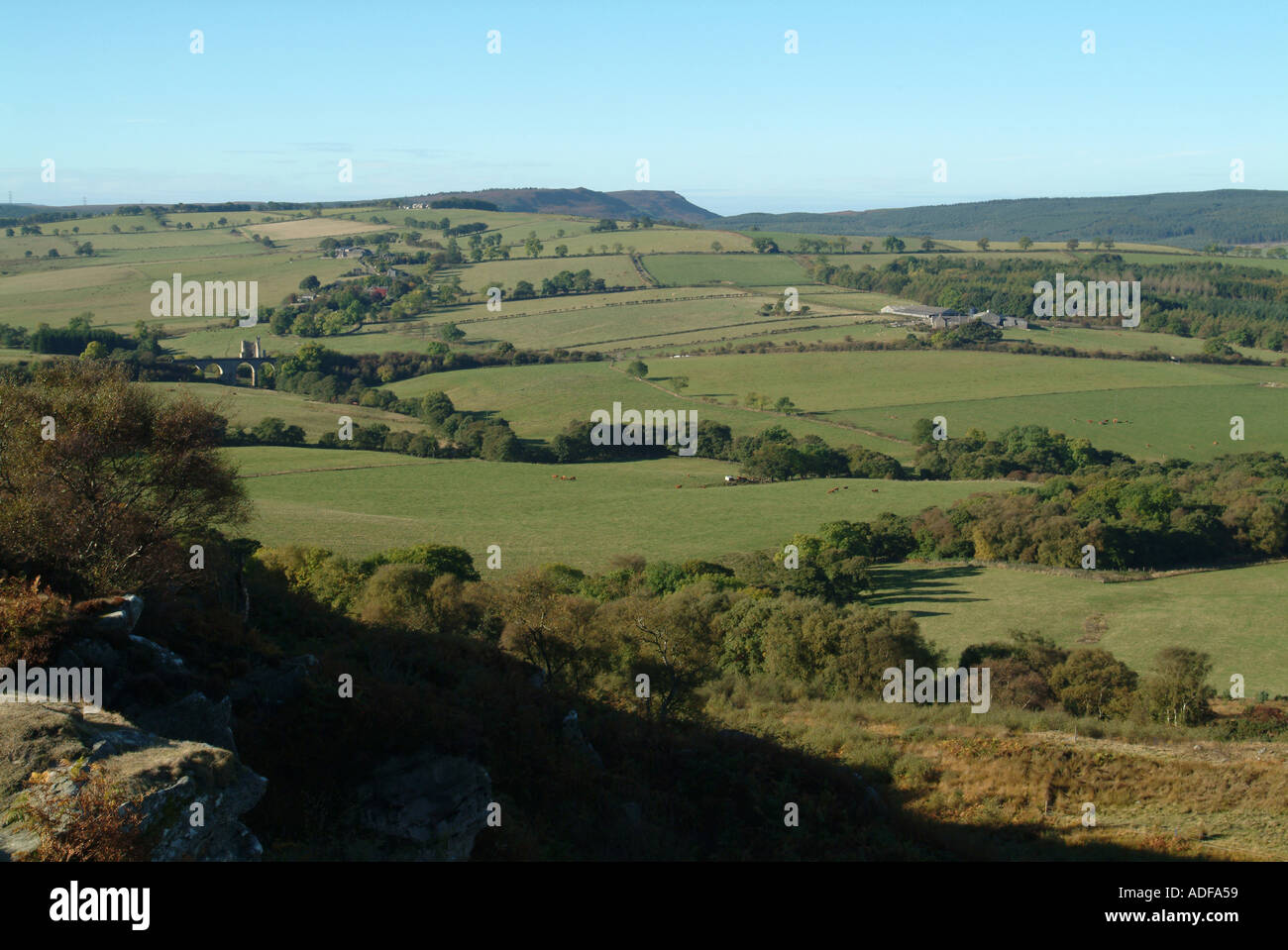 View Towards Cheviot Hills of Northumbrain Countryside from Between ...