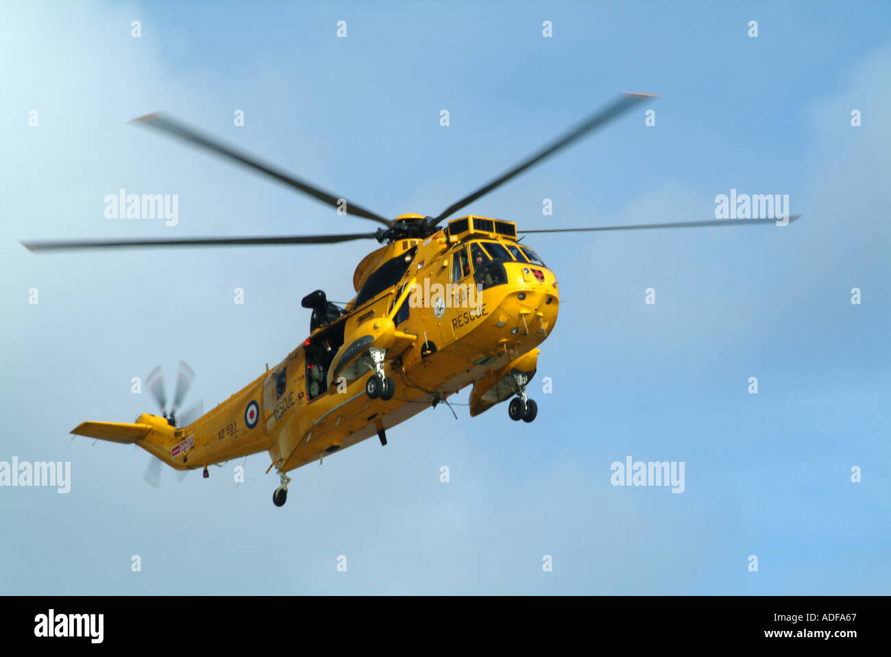 Sea King Air Sea Rescue Helicopter on Exercise in Northumberland Stock ...