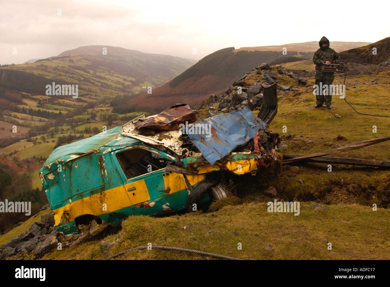 Environmental cleanup of vehicles dumped at Ystrad Quarry in the Brecon ...