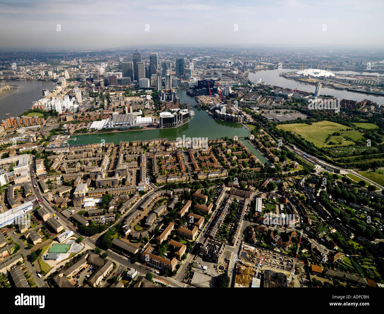 Aerial view of Canary Wharf, London Stock Photo - Alamy